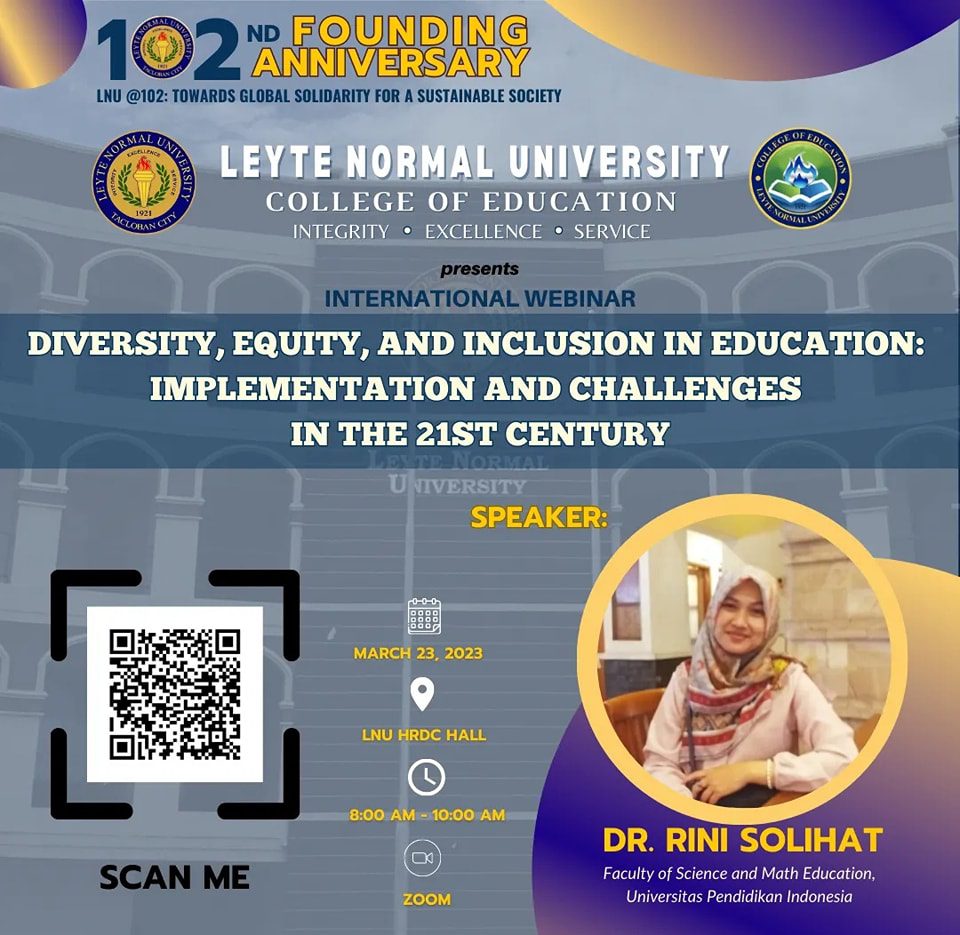 [International Webinar Series] Diversity, Equity, and Inclusion in Education: Implementation and ...