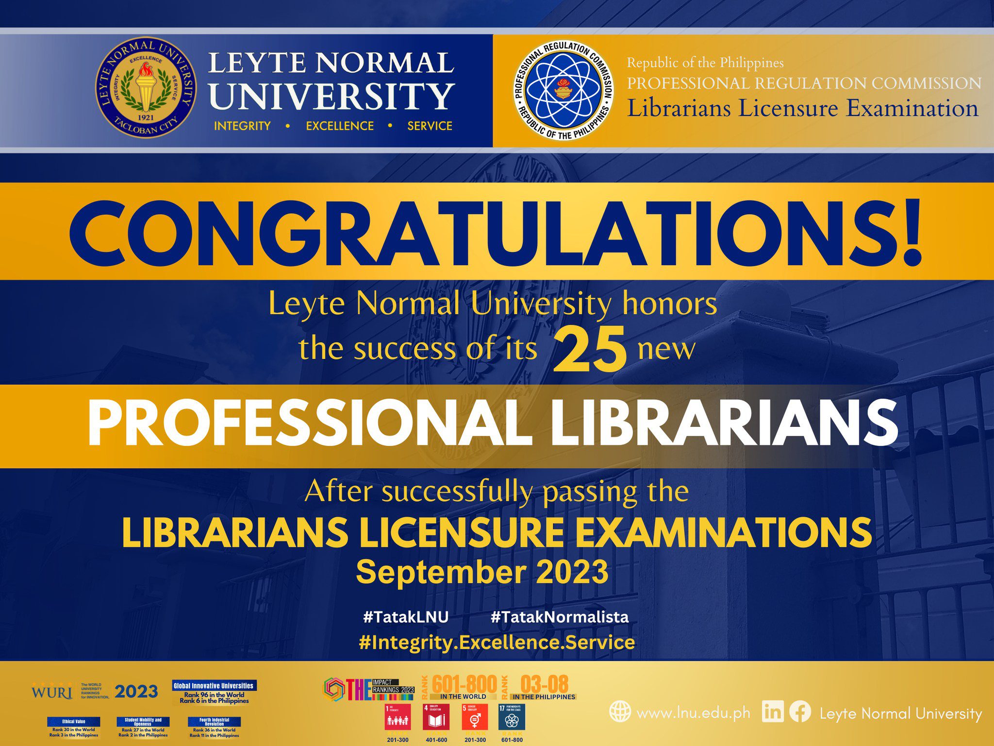 Congratulations, Newly Licensed Normalista Librarians! | Leyte Normal ...