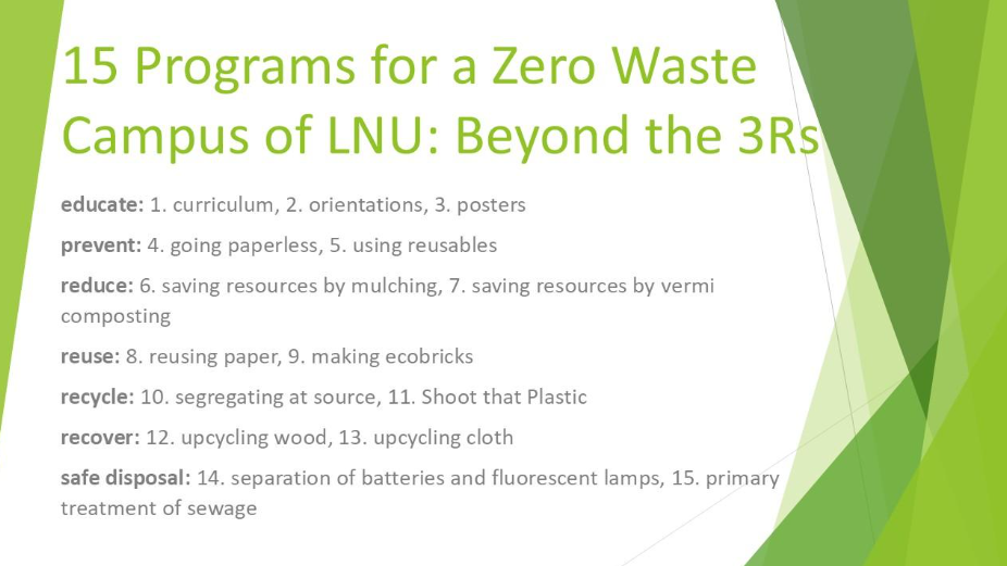 LNU Outlines Waste Disposal Programs | Leyte Normal University