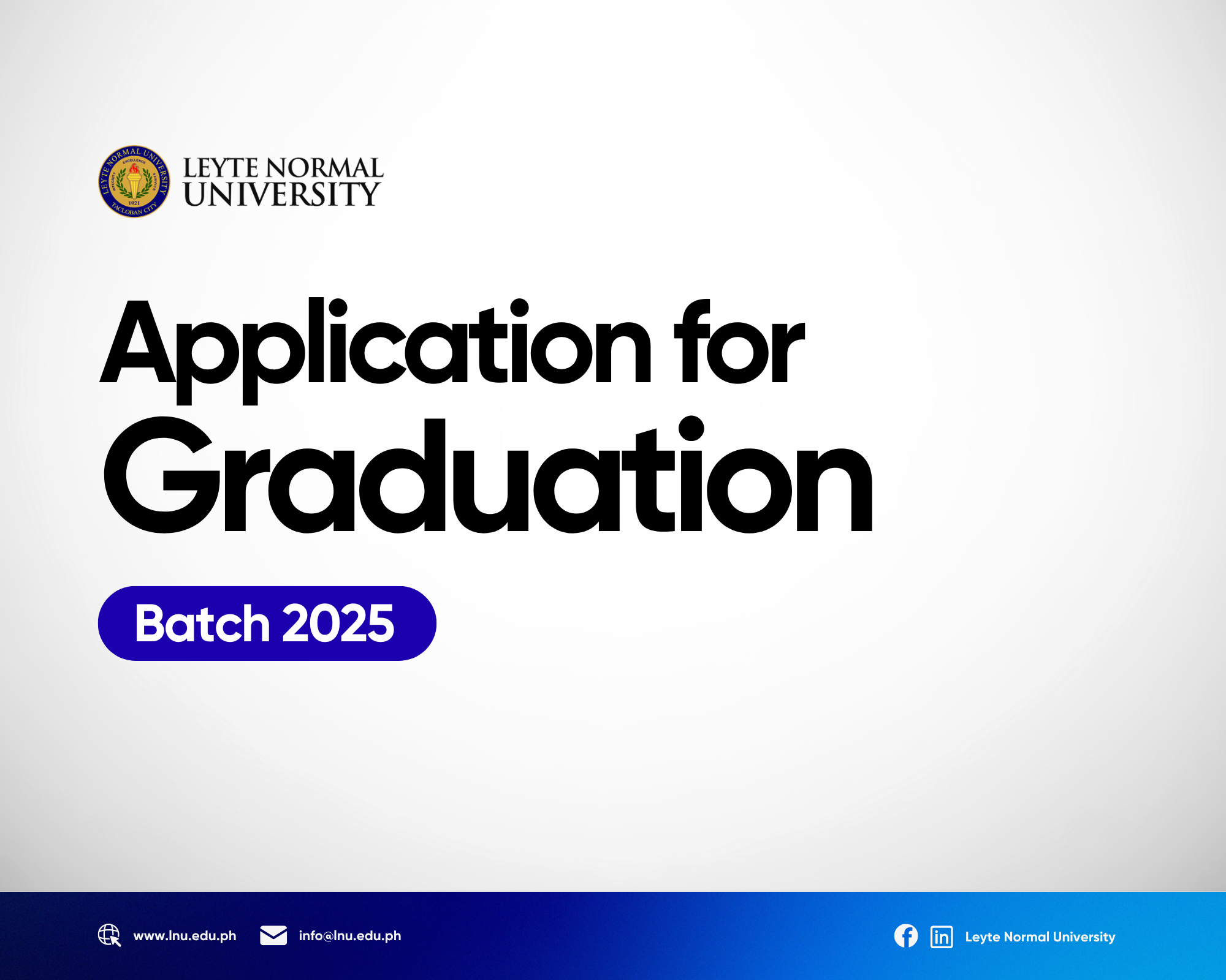 Application for Graduation - Batch 2025 | Leyte Normal University
